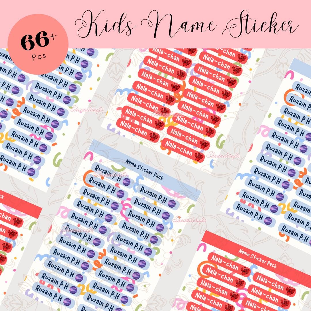 180pcs Waterproof Kids Name Stickers: School Supply Labels, Preschool ...