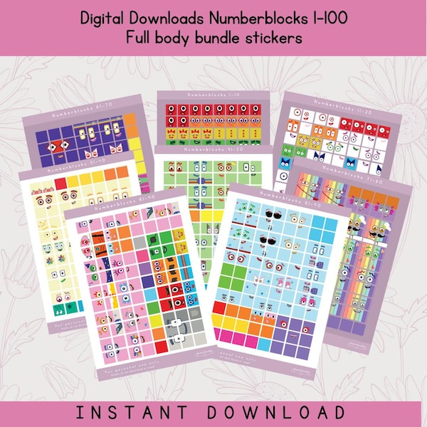 Number Blocks Stickers - Etsy