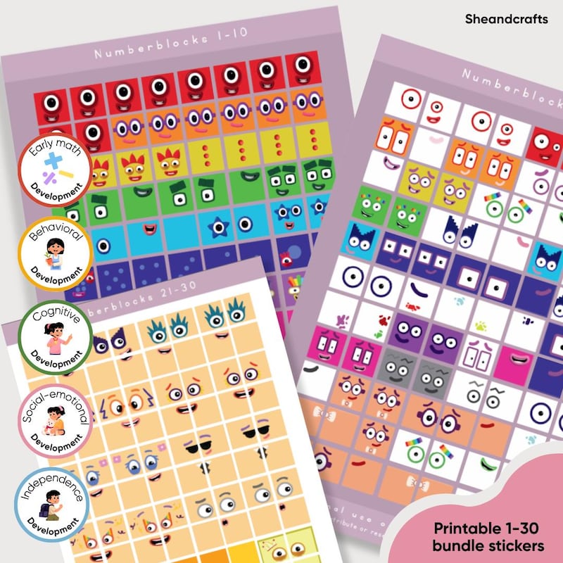 Numberblocks Stickers 1 100 - Etsy
