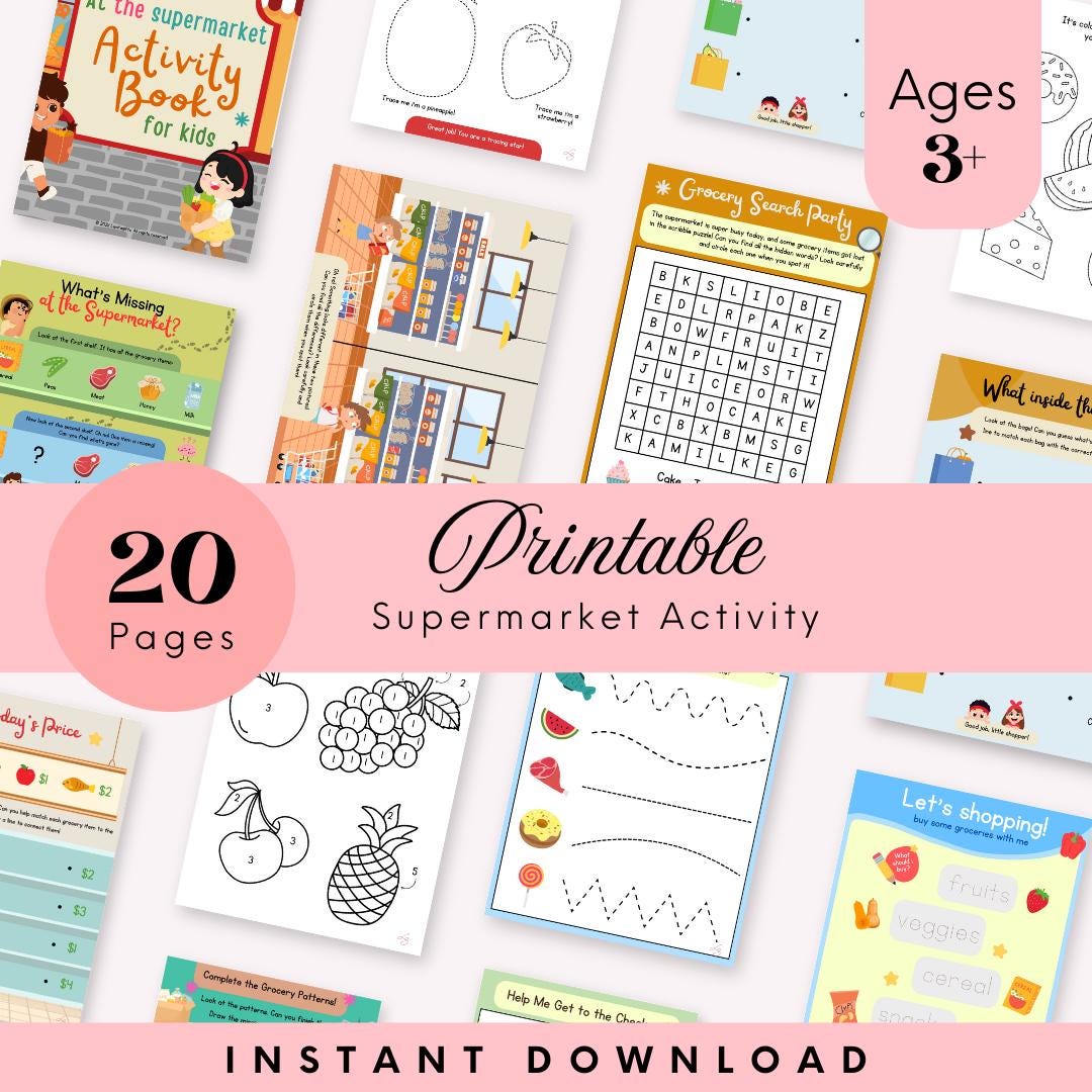 Grocery Shop Worksheet for Preschool Kids - Etsy