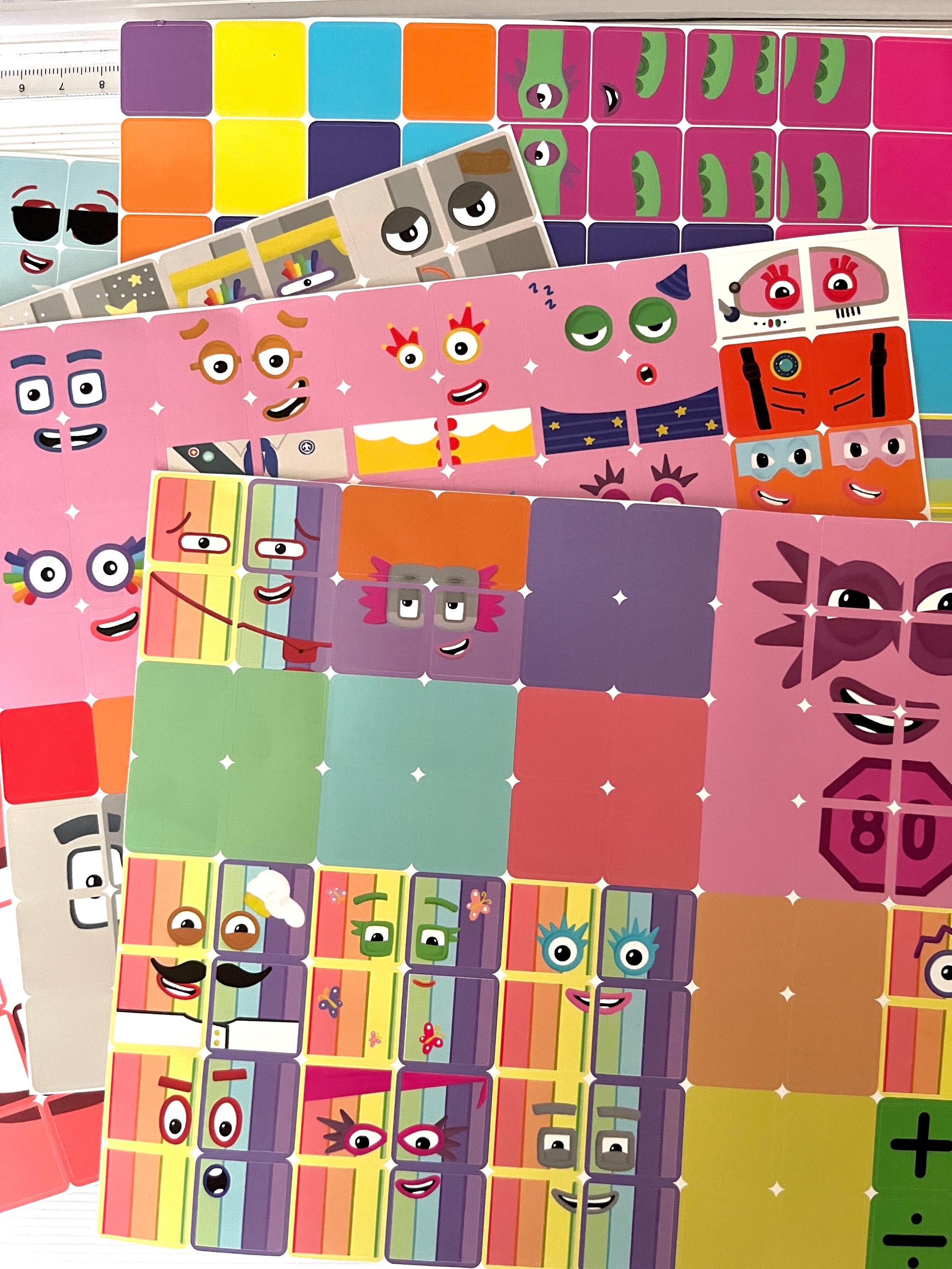 Numberblock 1-100 Fanmade Stickers | Mathlink Cubes, Montessori ...