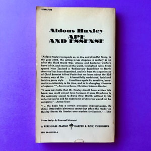 Aldous Huxley - "ape and Essense" (1972) - Etsy
