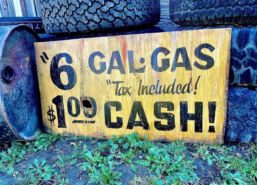 Vintage Inspired Hand Painted Gas Reclaimed Wood Sign - Etsy