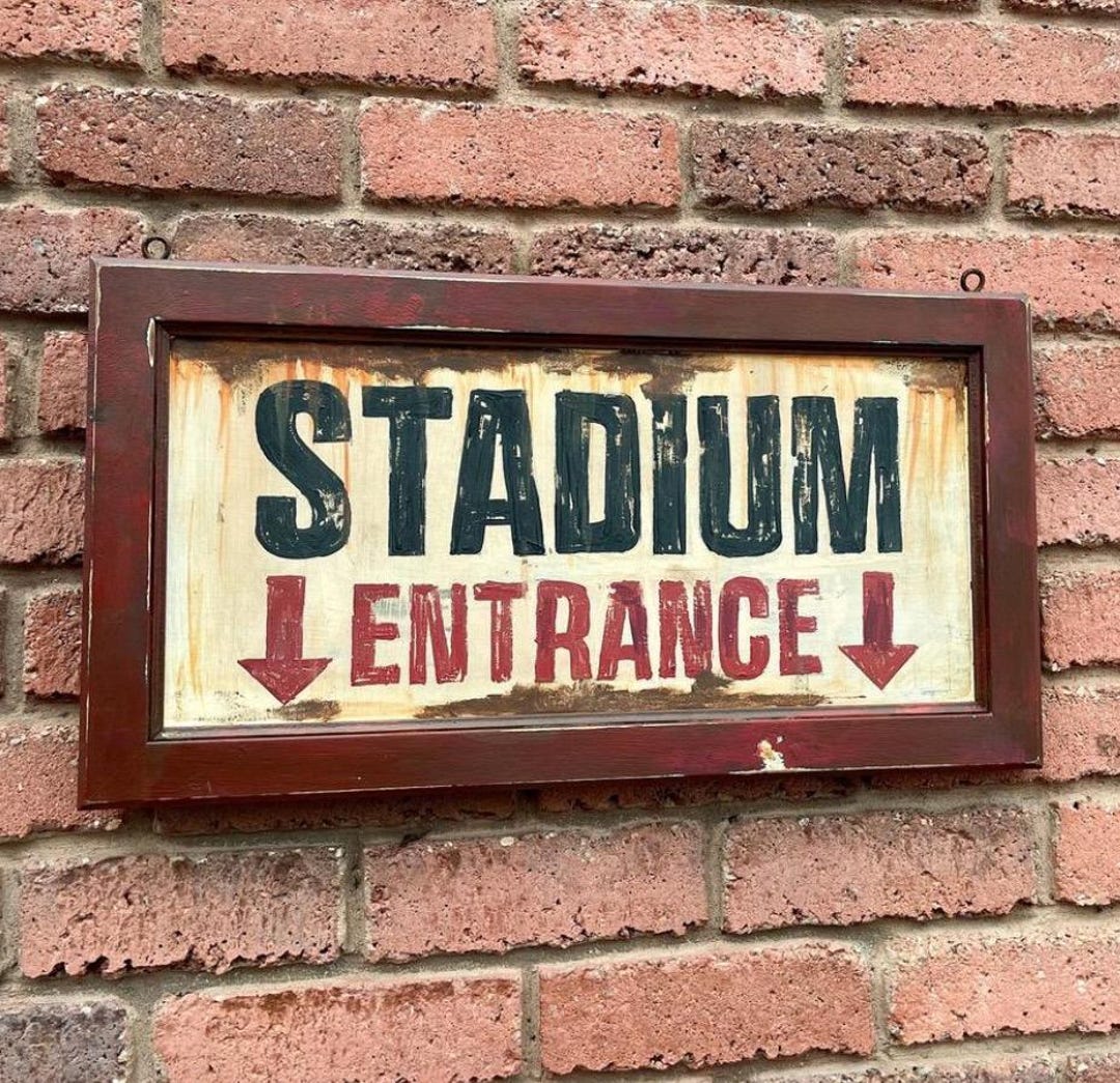 Vintage Inspired Hand Painted Stadium Entrance Sign - Etsy