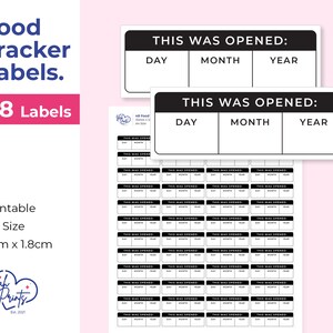 Printable Food Tracker Labels | A4 Size | 48 Labels | PDF Format ...
