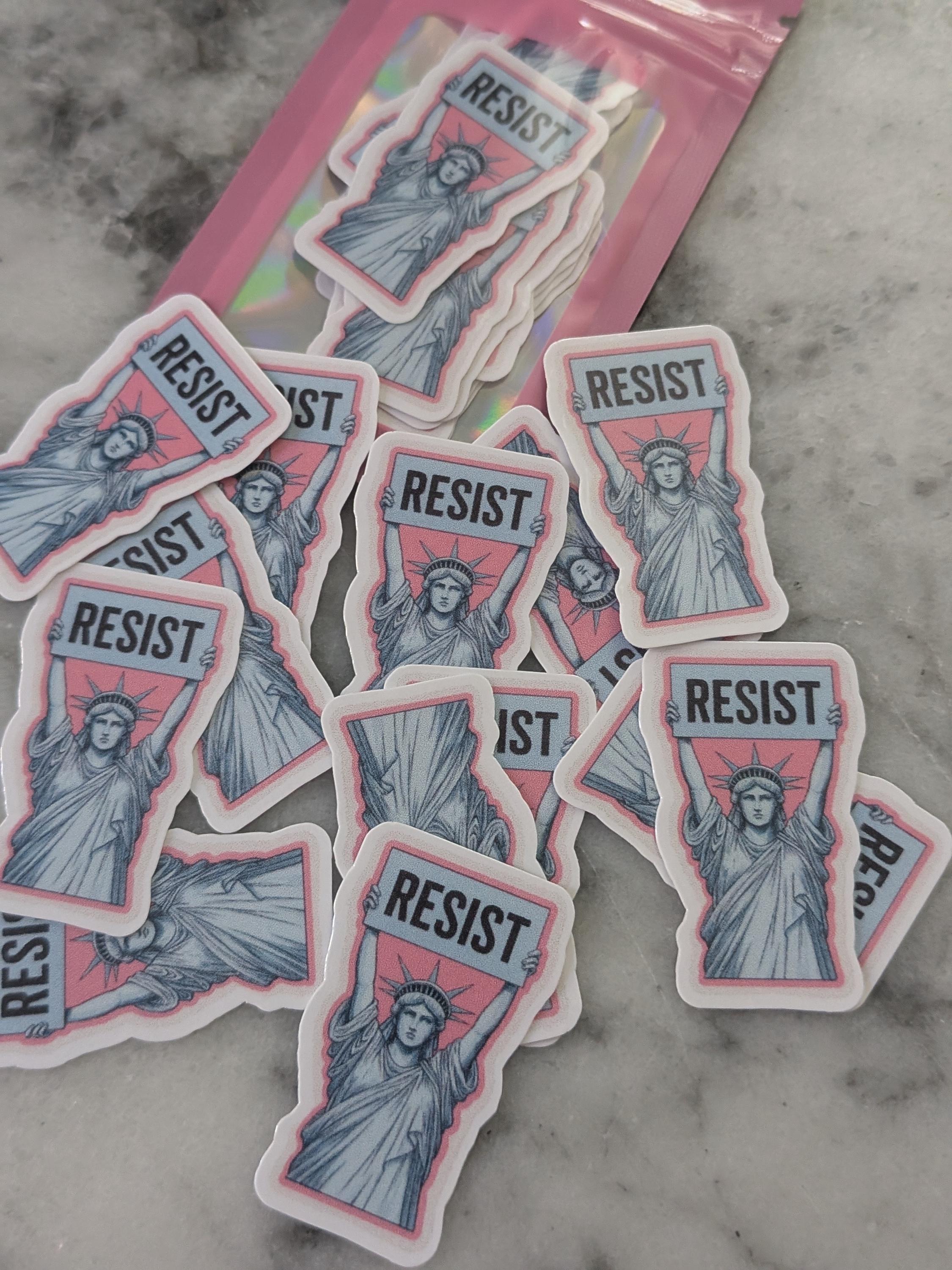 RESIST Sticker Pack – 1" Vinyl Waterproof Mini Stickers | Statue of ...