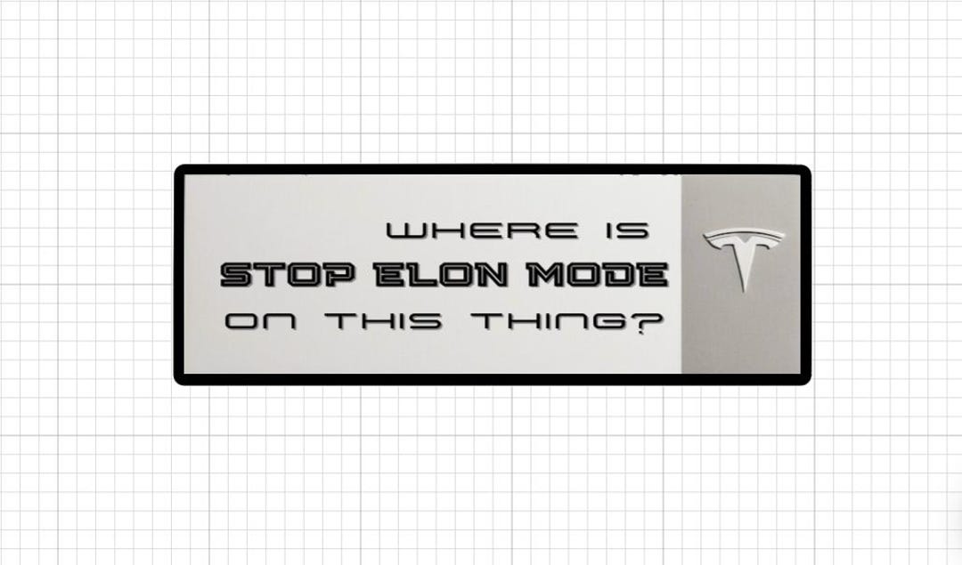 Tesla Bumper Sticker Anti Elon Musk Bumper Sticker Stop Elon Musk Tesla ...