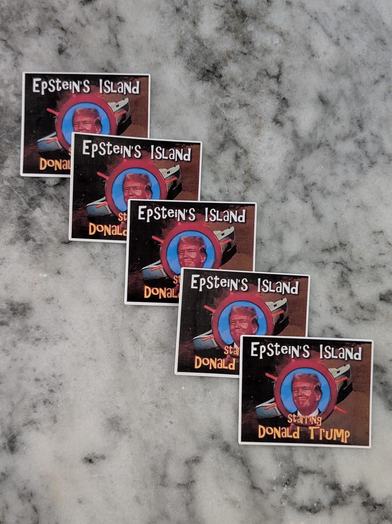 Anti Trump Sticker Pack – Epstein’s Island Parody Stickers – Political ...