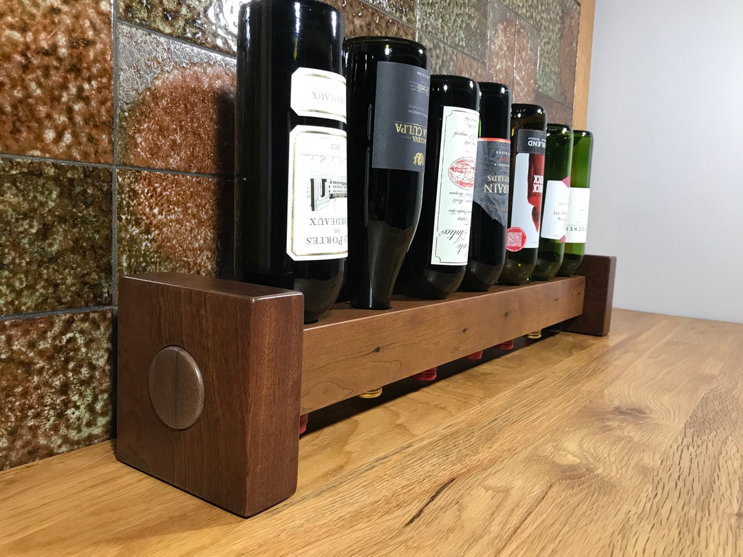 Solid Mahogany & Recycled Cherry Wood 7-bottle Wine Rack – Perfect for ...