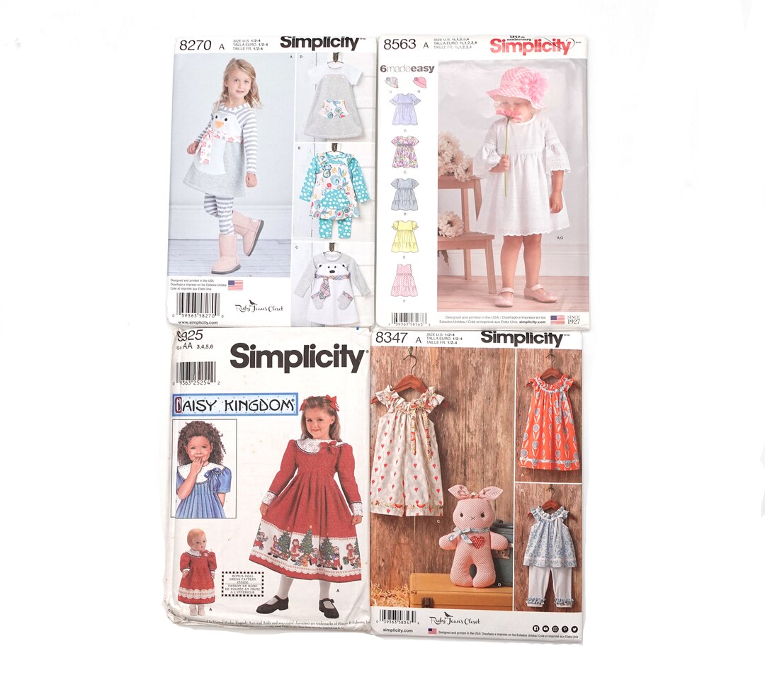 Simplicity Little Girl Dress Pattern: Outfit Sewing Patterns, Size 1/2 ...