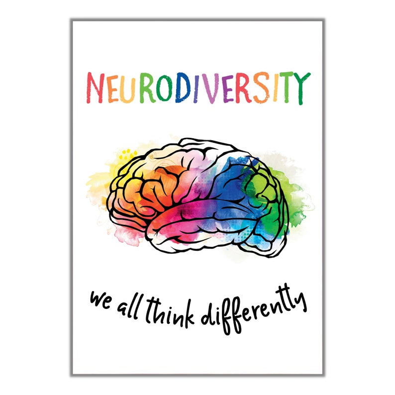 Neurodiversity We All Think Differently JPEG Digital Downloads Autism ...