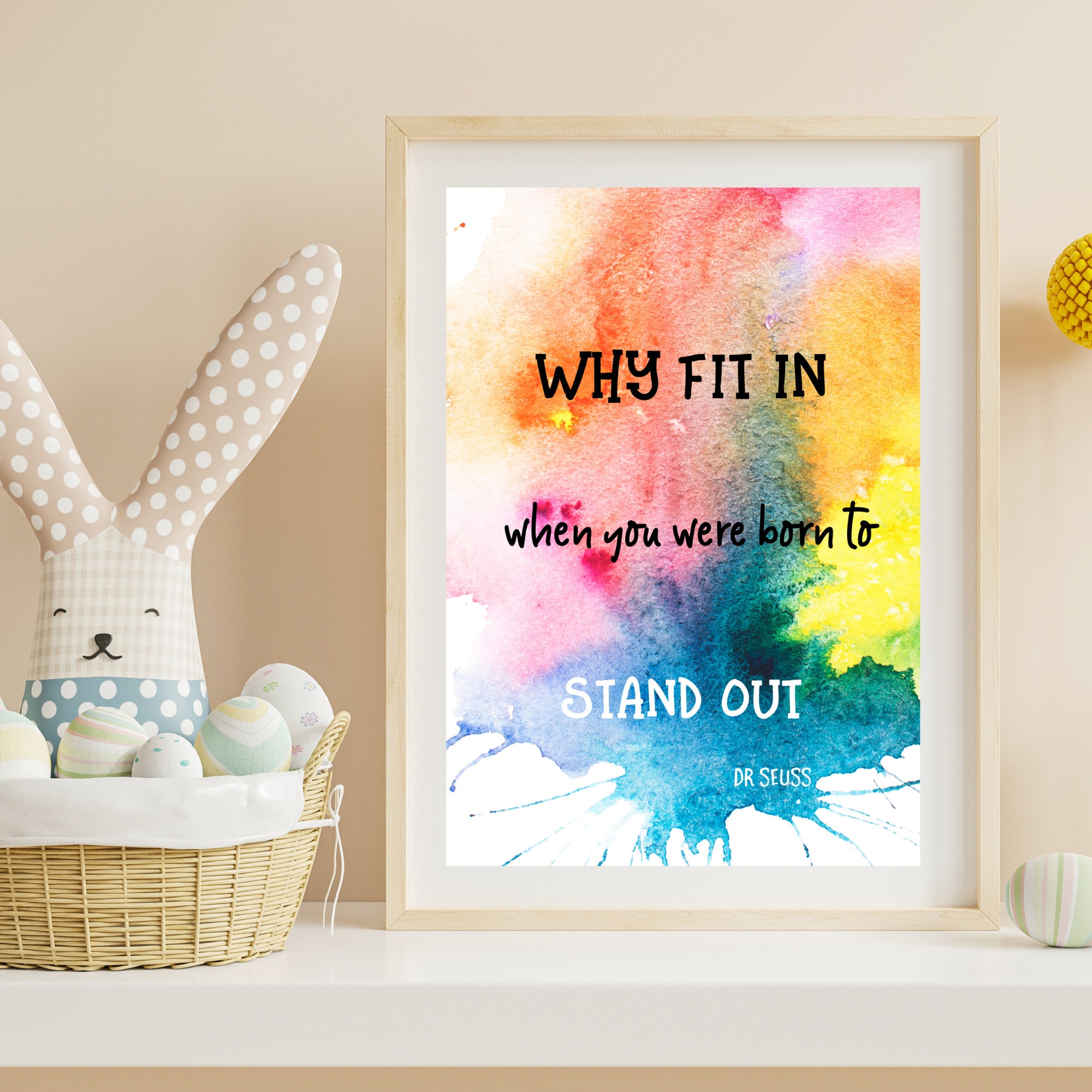 Why Fit in When You Were Born to Stand Out Dr Seuss JPEG - Etsy