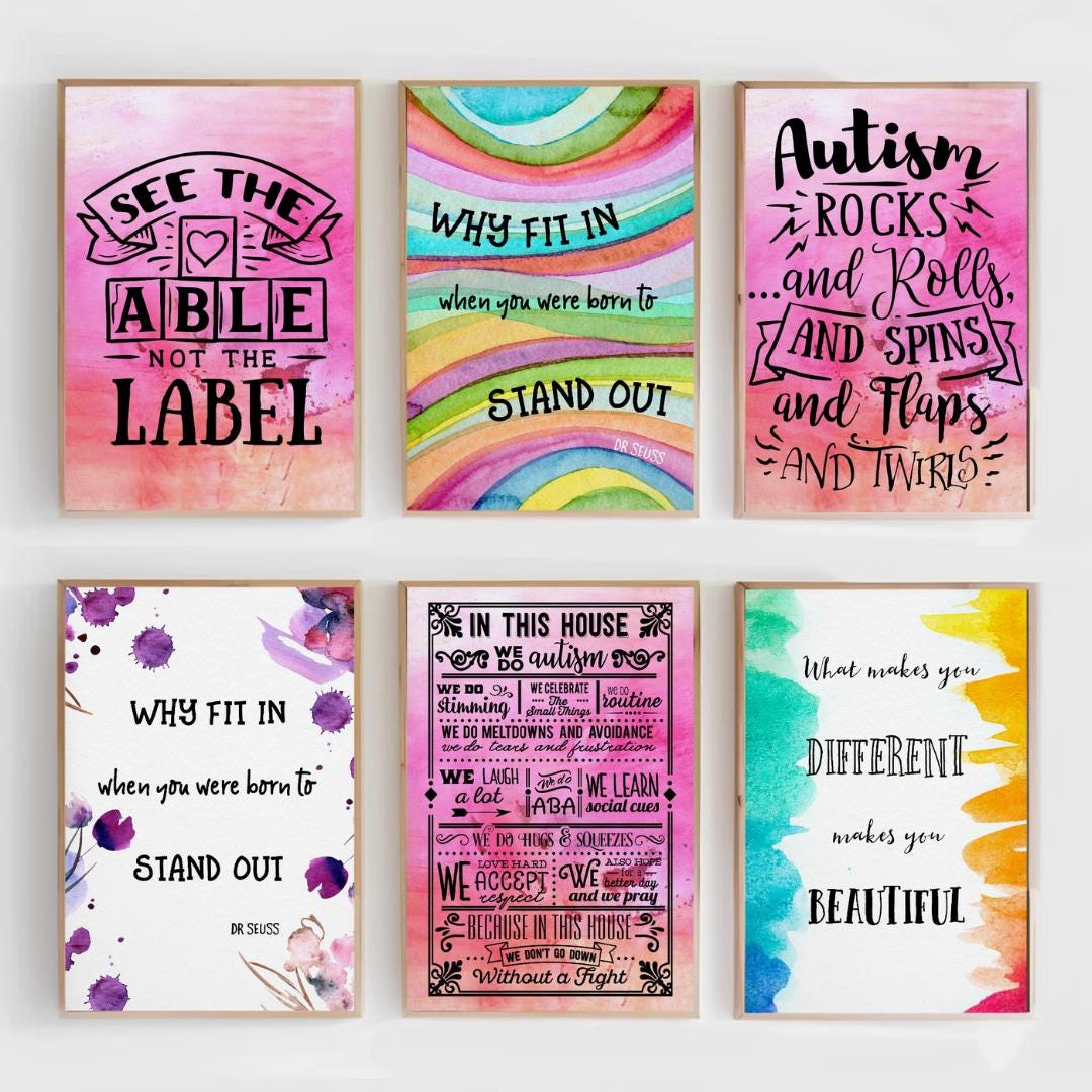 Inspirational Autism Wall Art | Bundle of 6 Posters | Classroom Autism ...