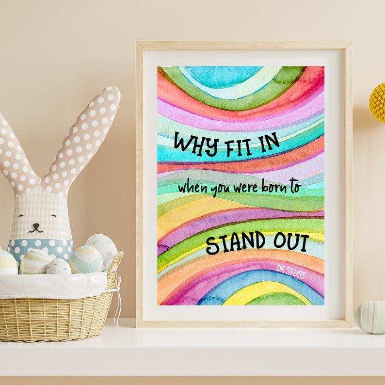 Why Fit in When You Were Born to Stand Out Dr Seuss JPEG - Etsy