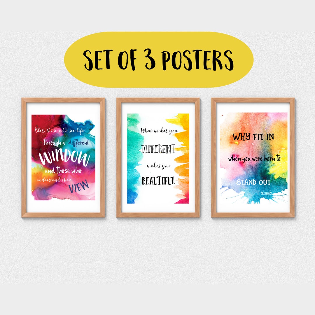Bundle of 3 Autism Awareness Posters JPEG Digital Downloads Autism ...