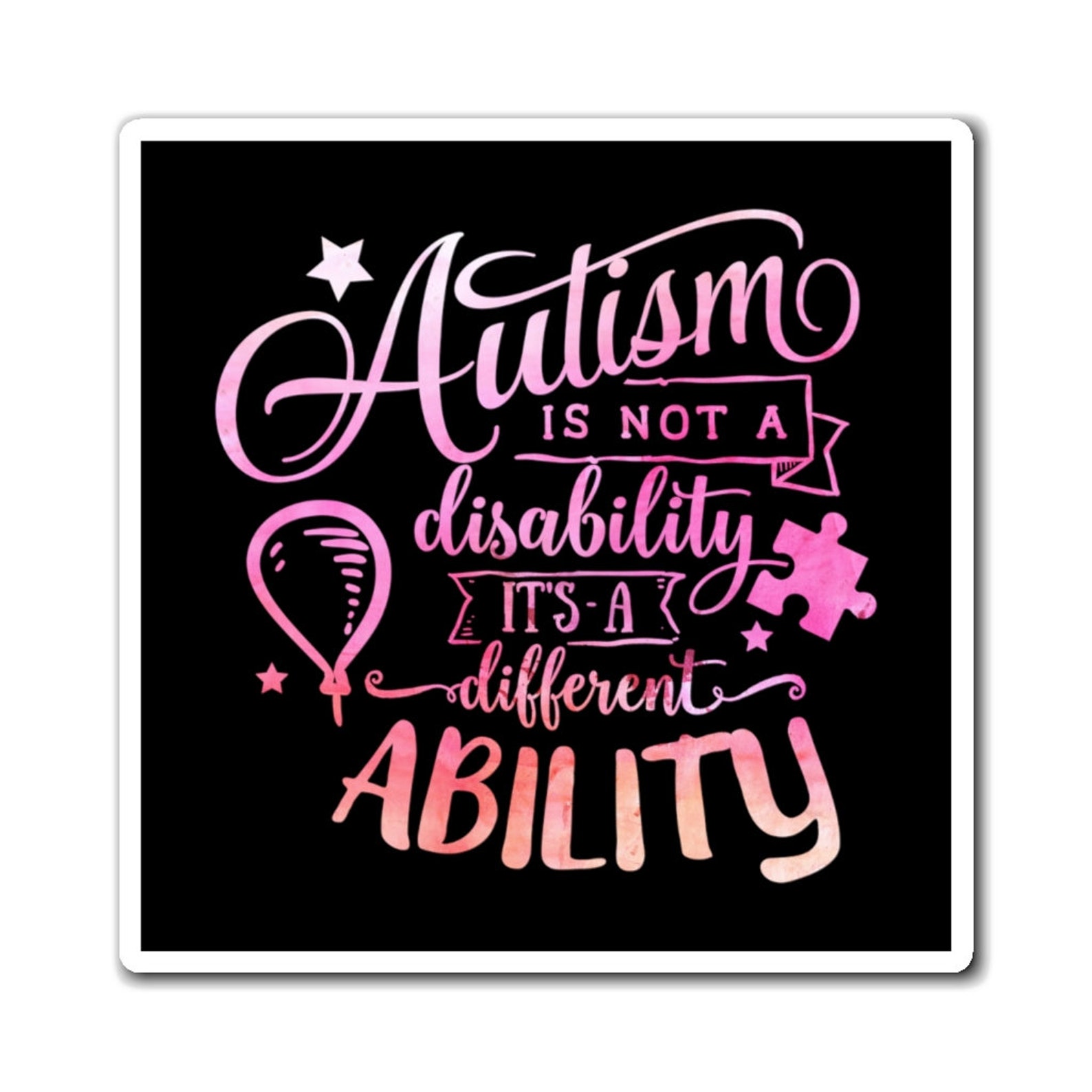 Autism Quote ''Autism is not a disability it's a | Etsy