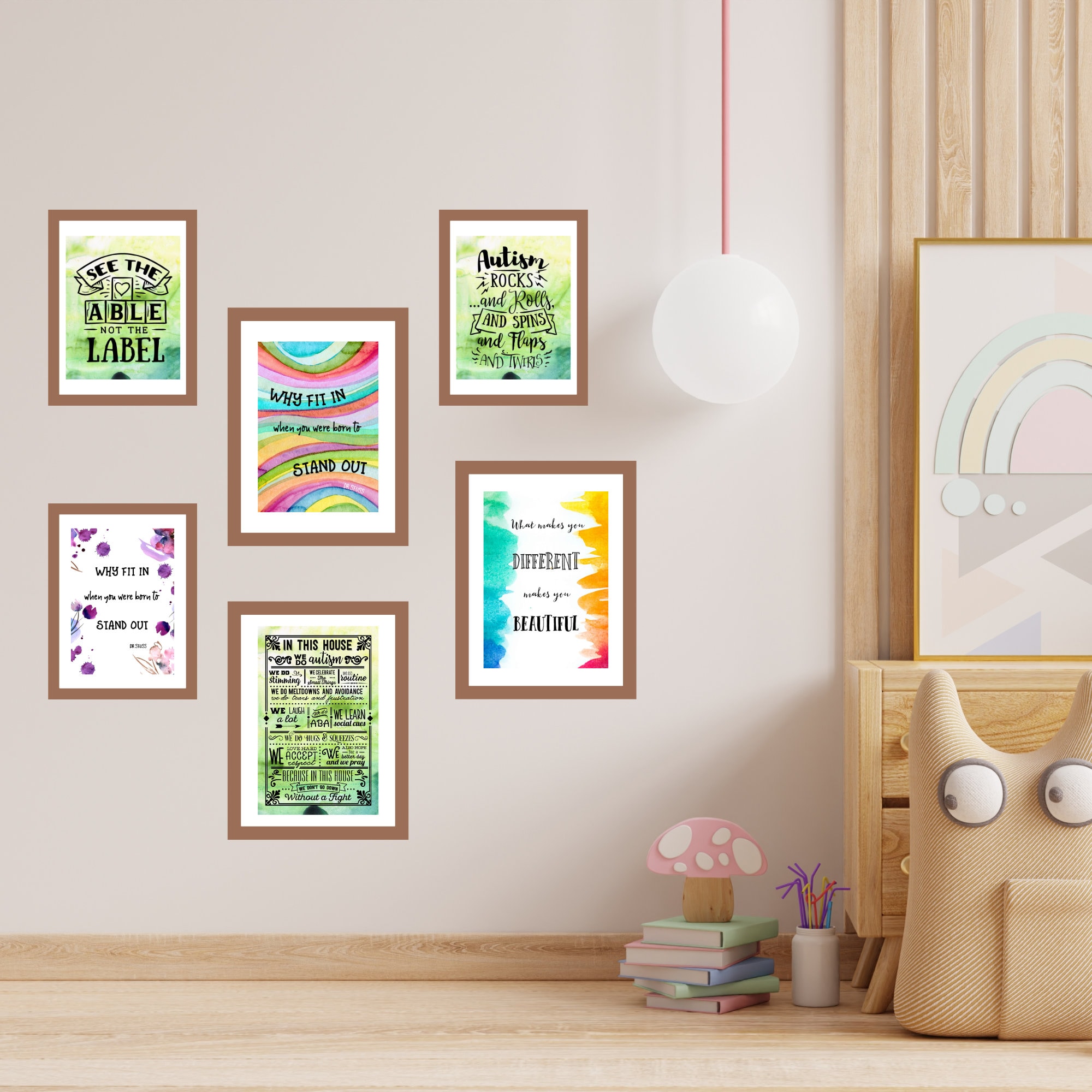 Inspirational Autism Wall Art Bundle 6 Posters Classroom Autism ...