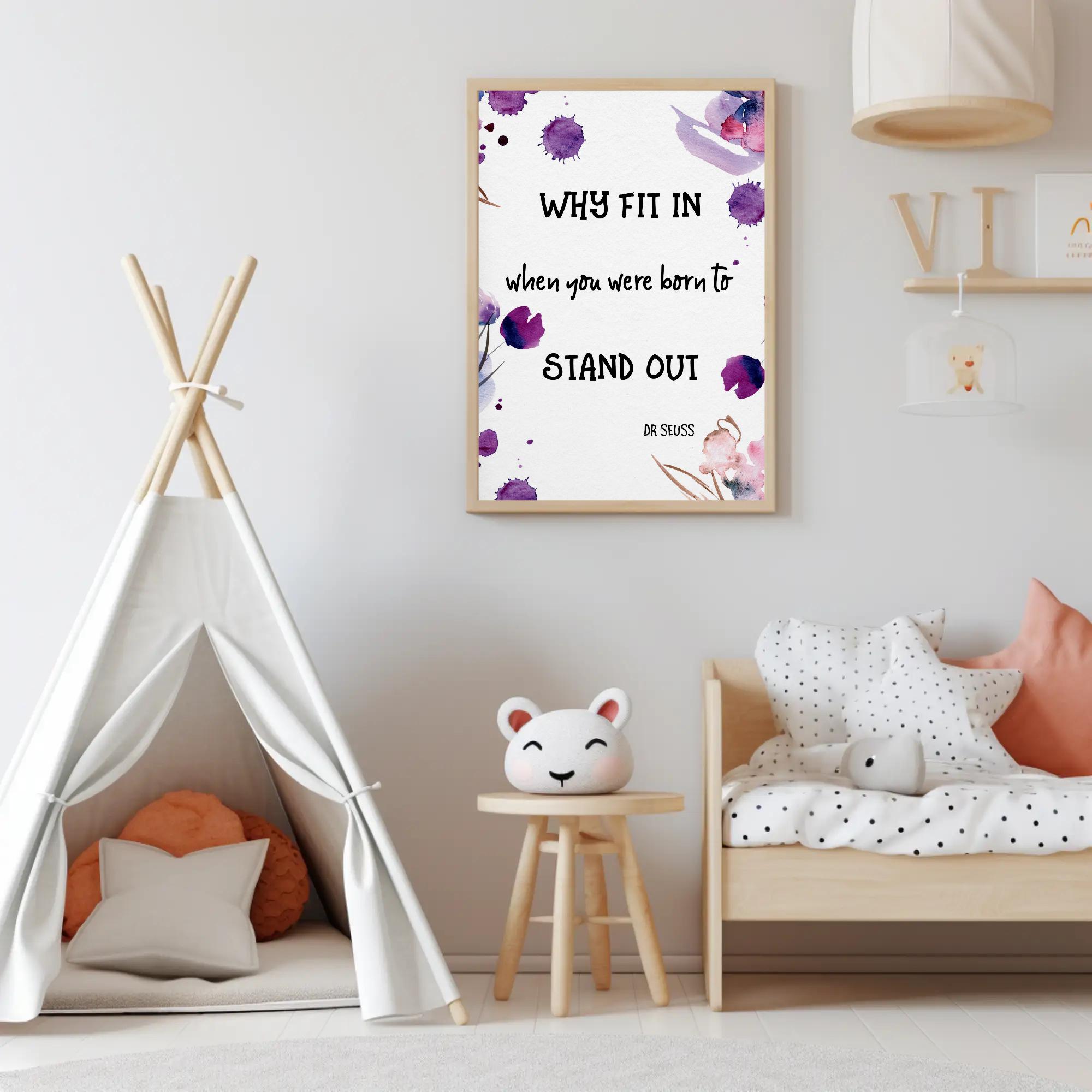 Why Fit in When You Were Born to Stand Out | Dr Seuss | JPEG Digital ...