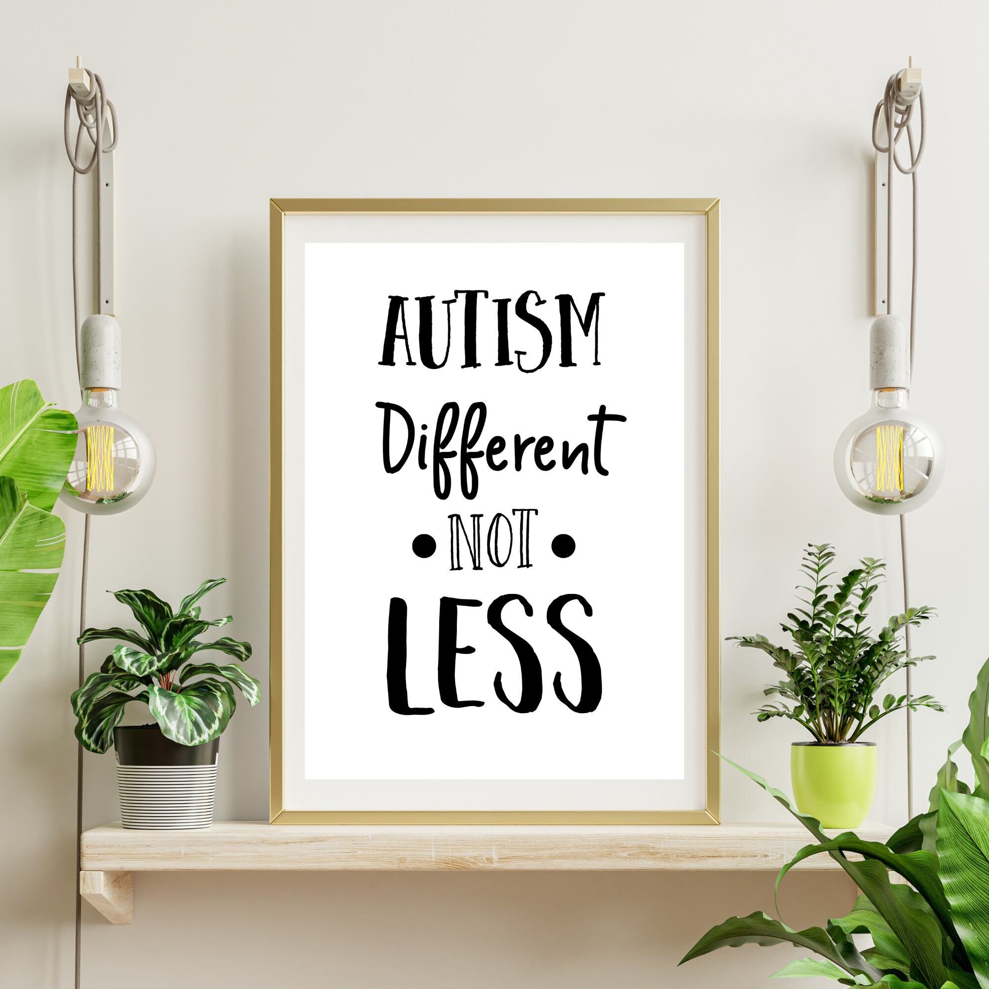 Autism Different Not Less | JPEG Poster Downloads | Autism Quote Art ...