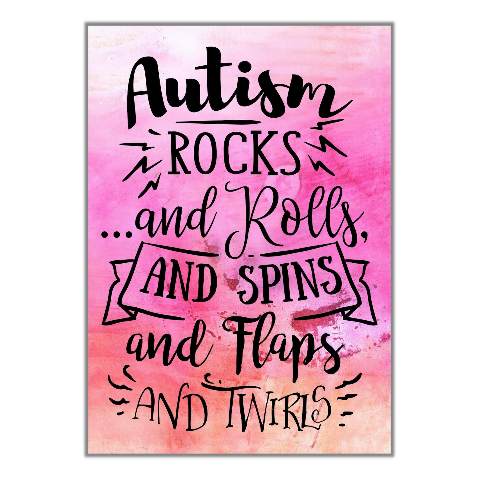 Autism Rocks and Rolls and Spins and Flaps and Twirls PDF | Etsy