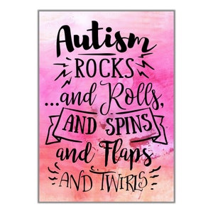 Autism Rocks and Rolls and Spins and Flaps and Twirls PDF | Etsy