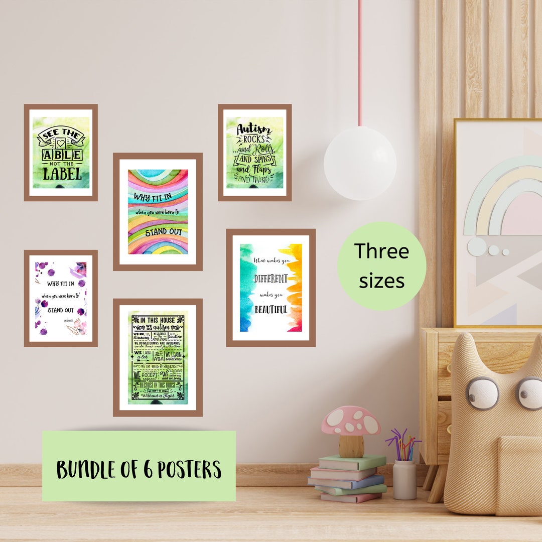 Inspirational Autism Wall Art | Bundle 6 Posters | Classroom Autism ...