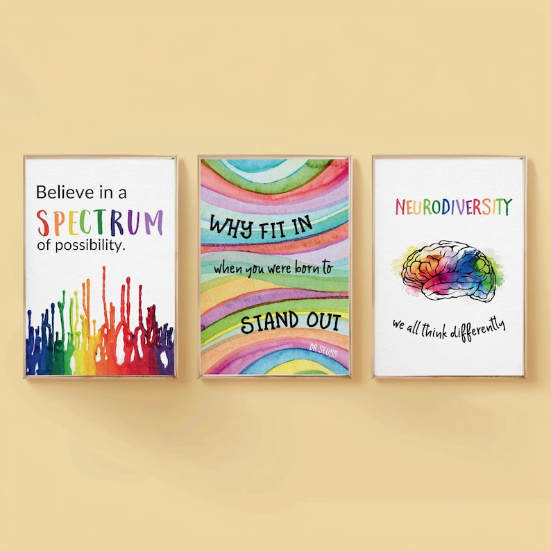 Autism Awareness Wall Art | Bundle of 3 Posters | JPEG Digital ...