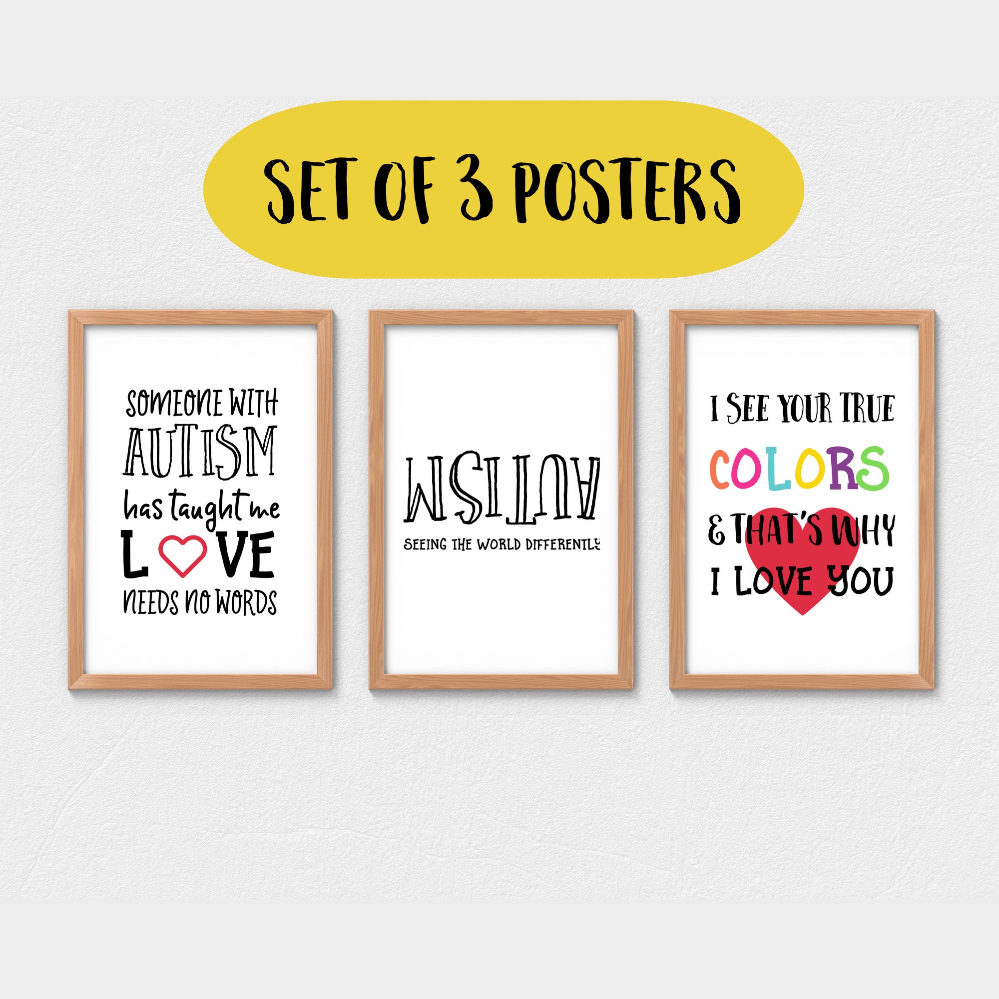 Set of 3 Inspirational Autism Quote Posters | JPEG Digital Downloads ...