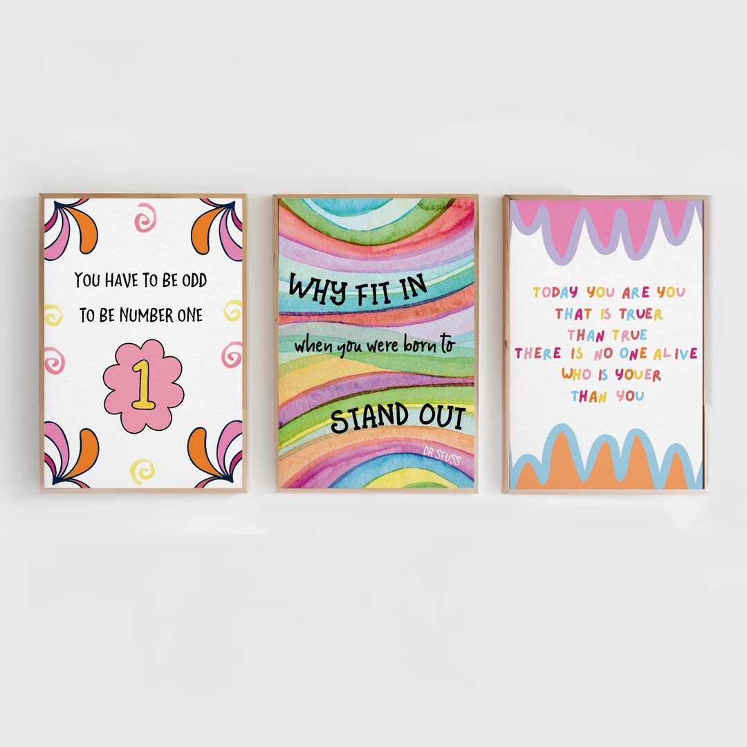Set of 3 Dr. Seuss Quote Posters | Jpeg Digital Downloads | Autism ...