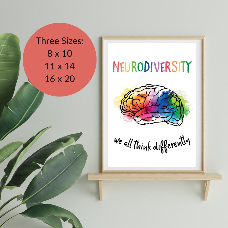 Neurodiversity We All Think Differently JPEG Digital Downloads Autism ...