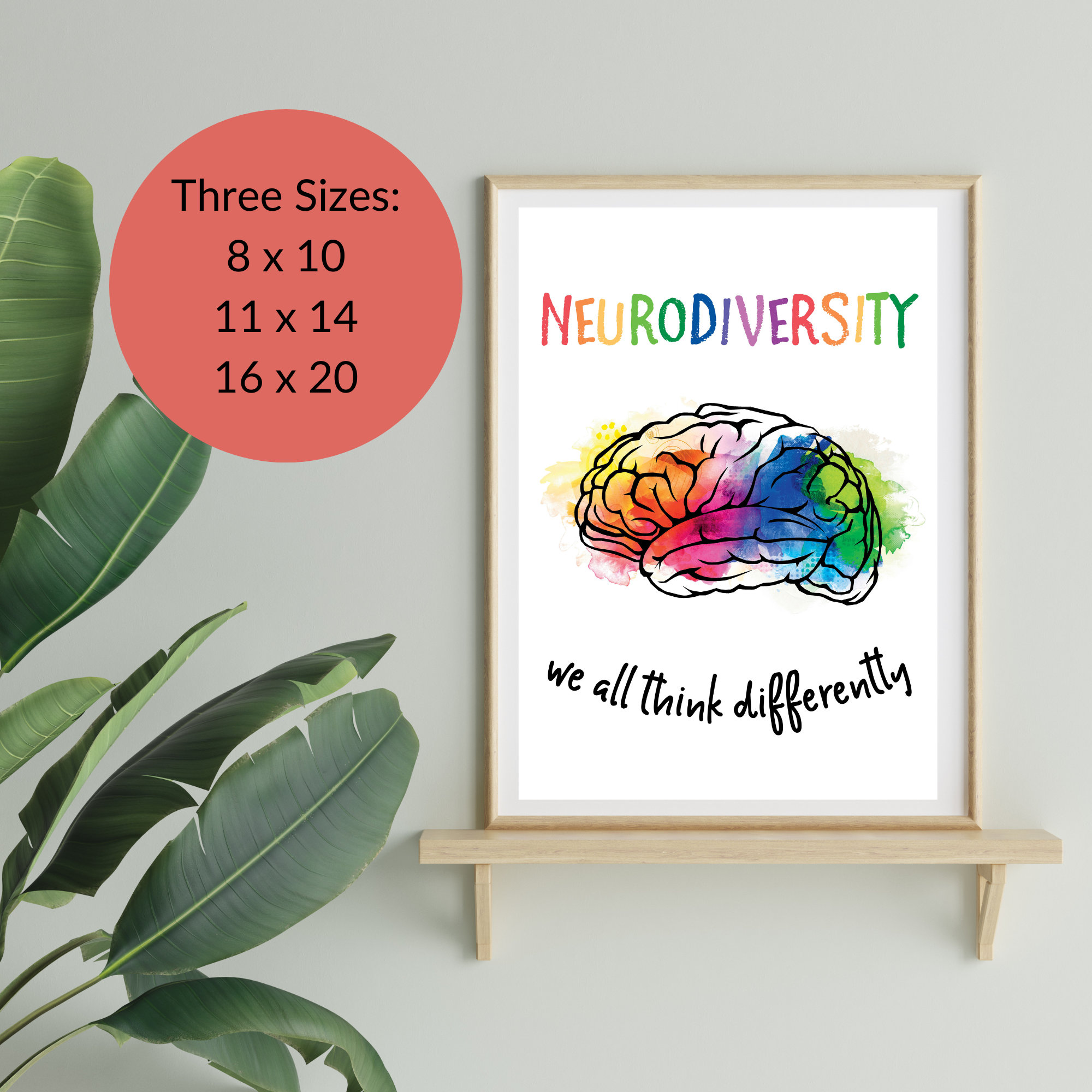 Neurodiversity We All Think Differently JPEG Digital Downloads Autism ...