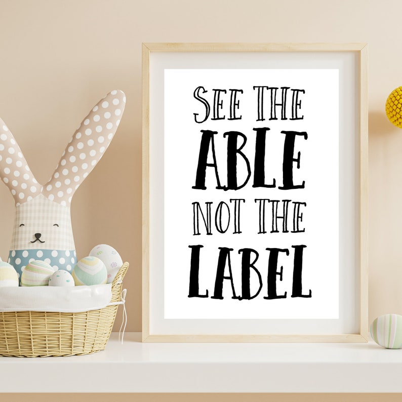 See the Able Not the Label JPEG Poster Downloads Autism - Etsy