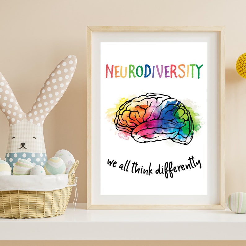 Neurodiversity We All Think Differently JPEG Digital Downloads Autism ...