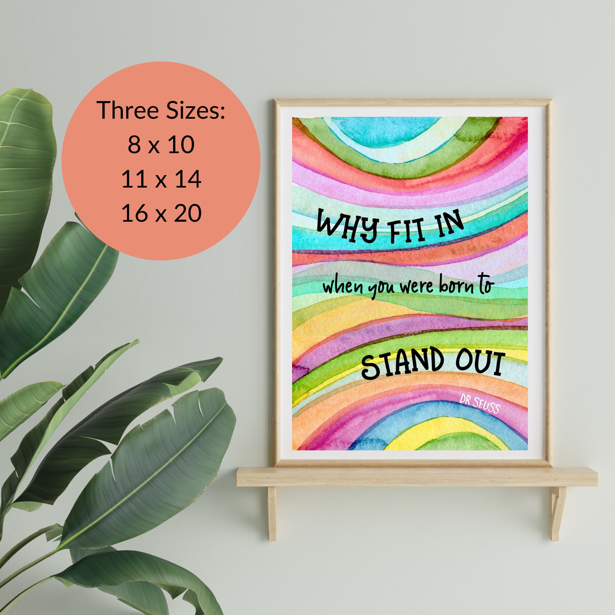 Why Fit in When You Were Born to Stand Out Dr Seuss JPEG Digital ...