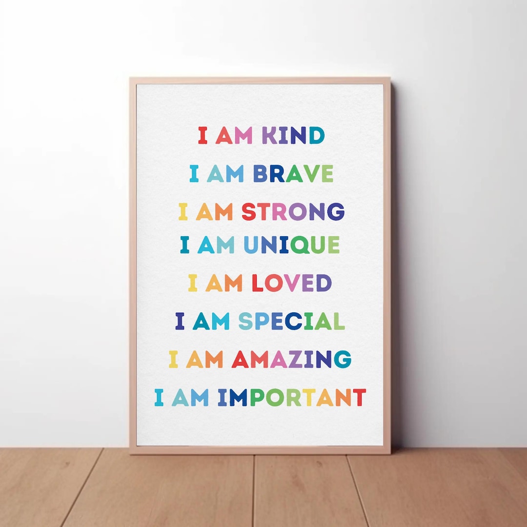 I Am Kind, I Am Brave, I Am Strong | Classroom Poster | JPEG Poster ...