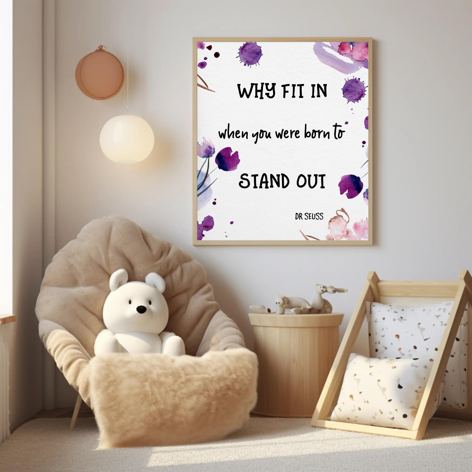Why Fit in When You Were Born to Stand Out | Dr Seuss | JPEG Digital ...