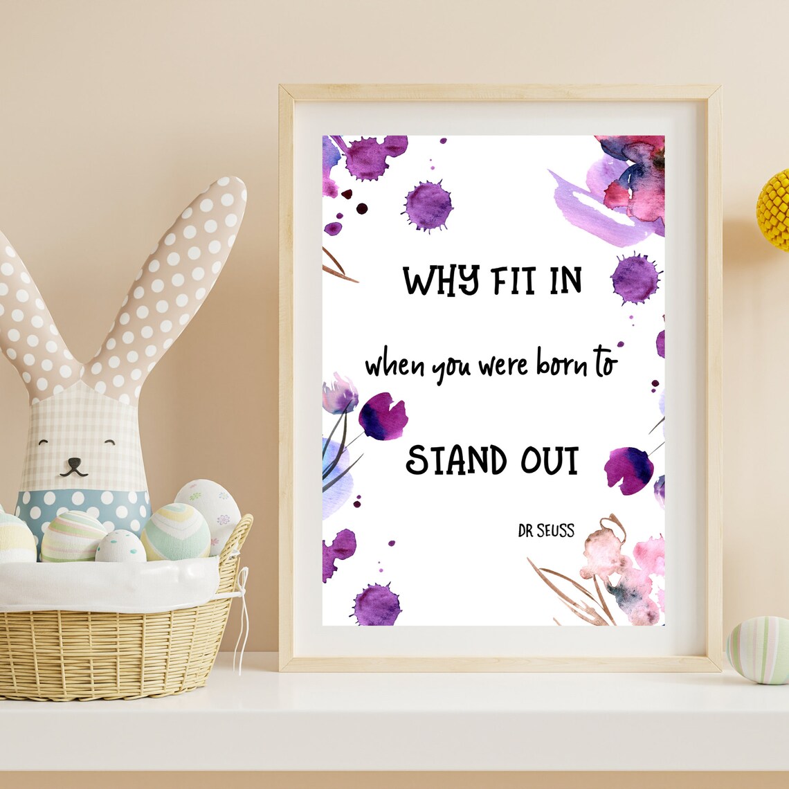 Why Fit in When You Were Born to Stand Out Dr Seuss JPEG - Etsy