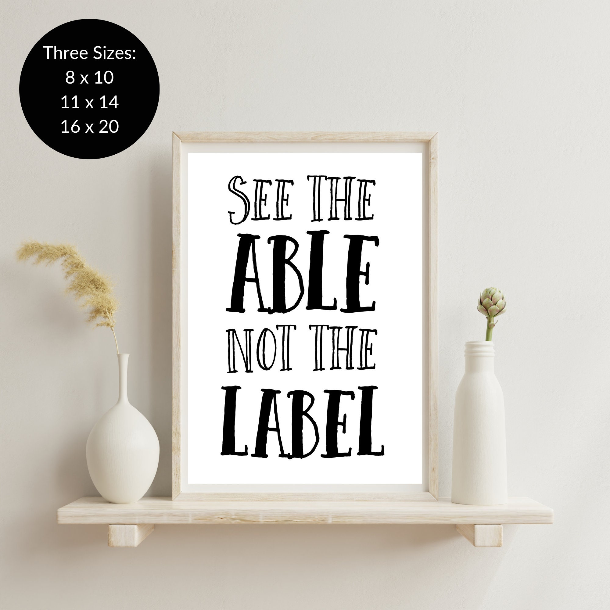 See the Able Not the Label JPEG Poster Downloads Autism Quote Art ...
