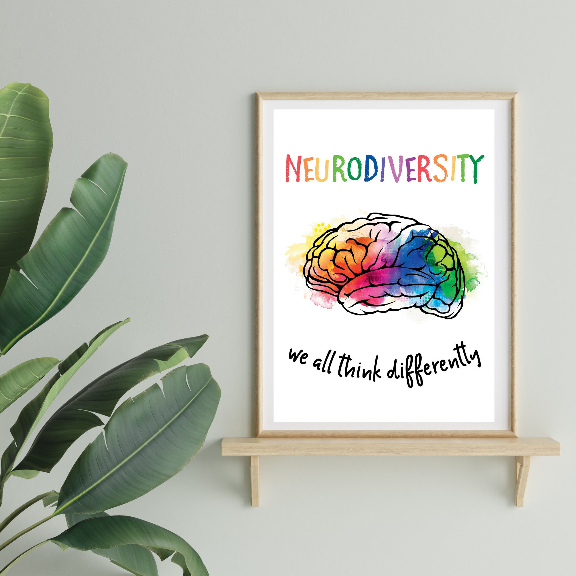 Neurodiversity We All Think Differently JPEG Digital Downloads Autism ...