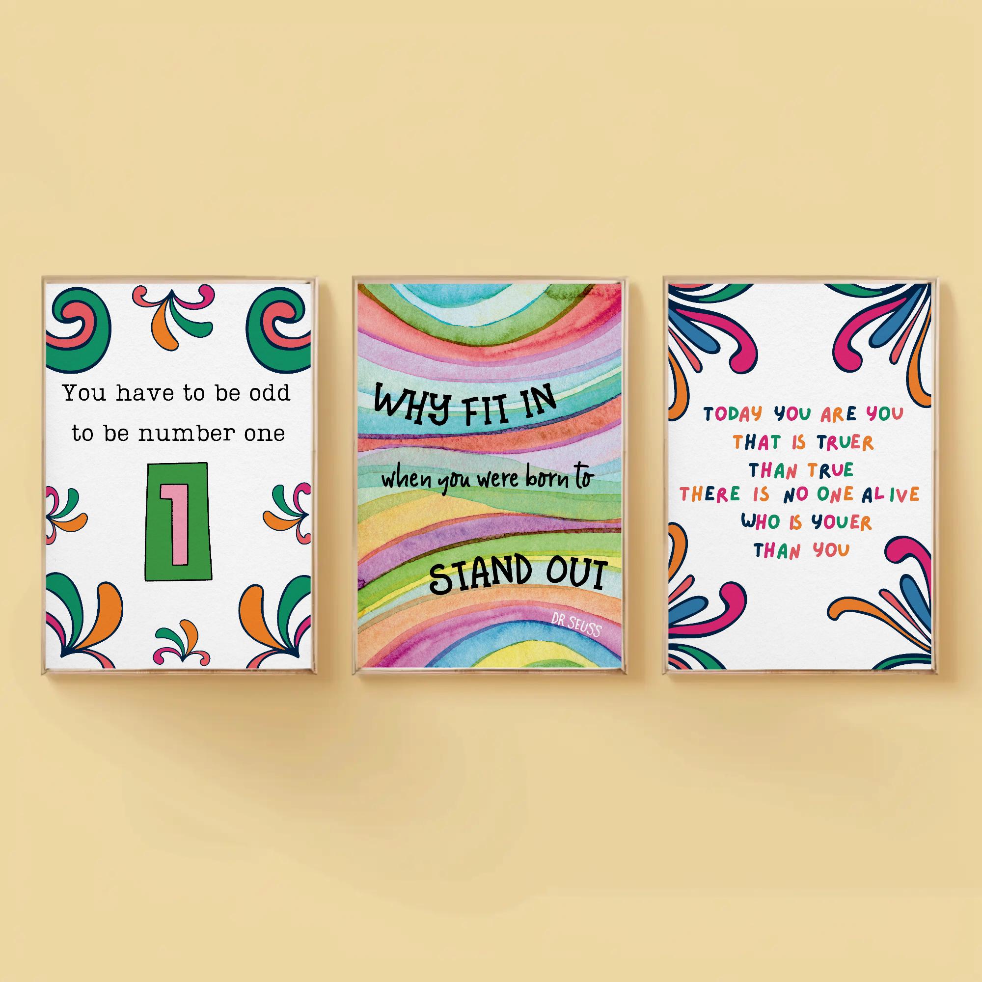 Set of 3 Dr. Seuss Posters | Jpeg Digital Downloads | Autism Quote Wall ...