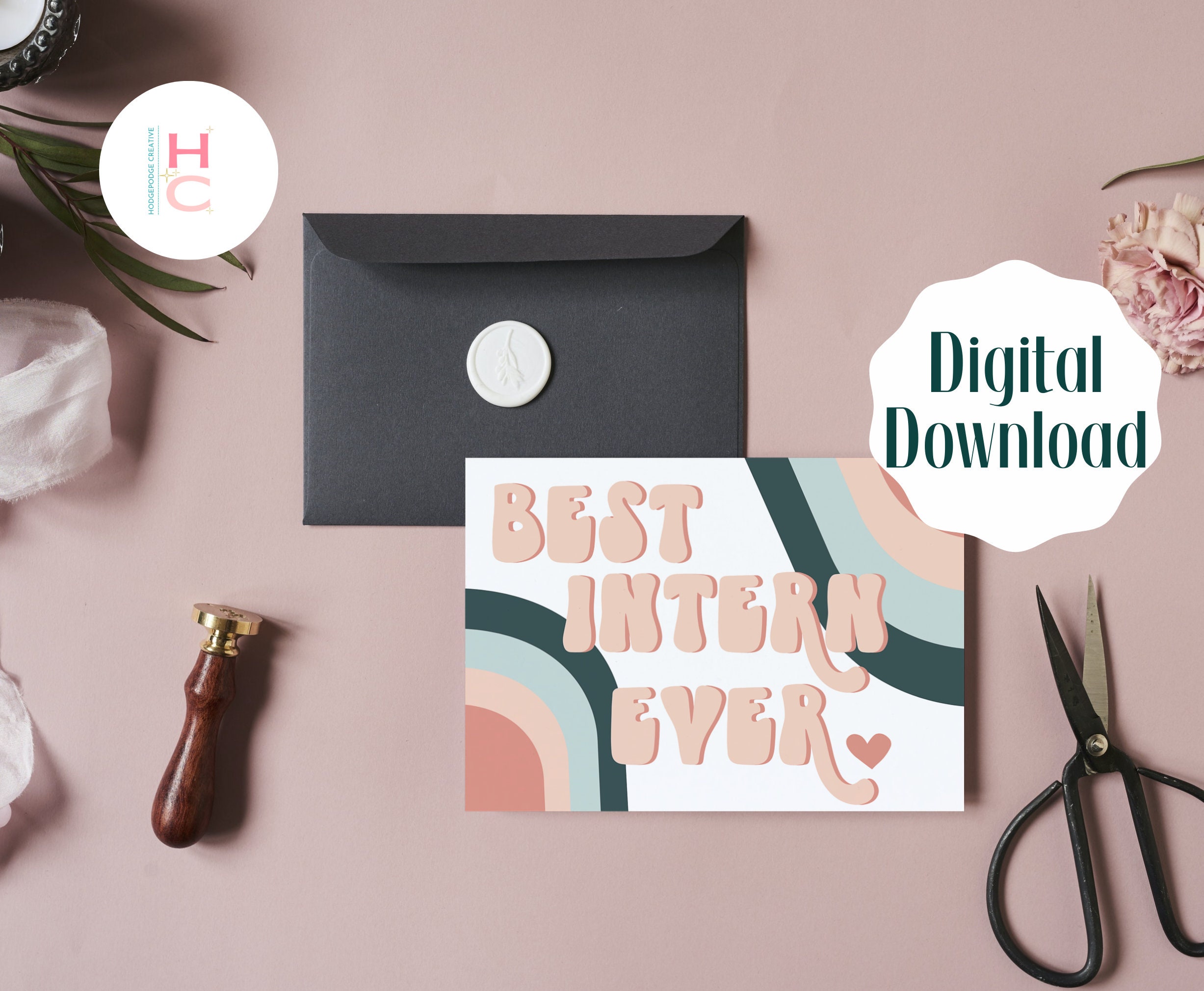 Best Intern Ever Printable Greeting Card--intern Card--intern Thank You ...