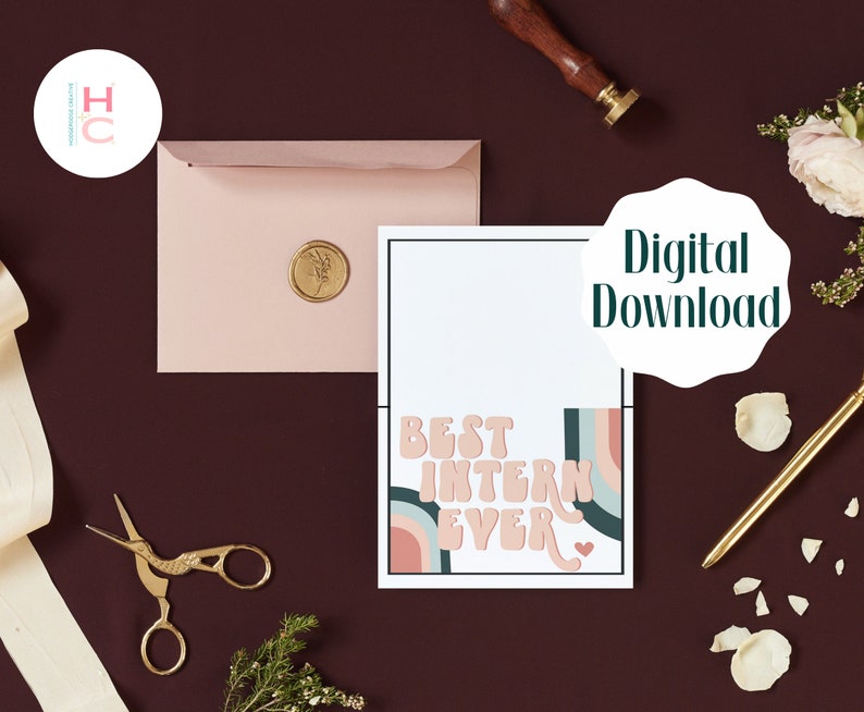 Best Intern Ever Printable Greeting Card--intern Card--intern Thank You ...