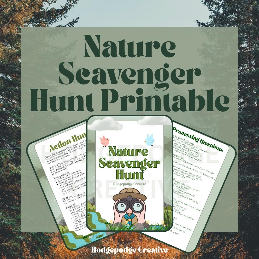 Printable Sensory & Observation Nature Scavenger Hunt - Etsy