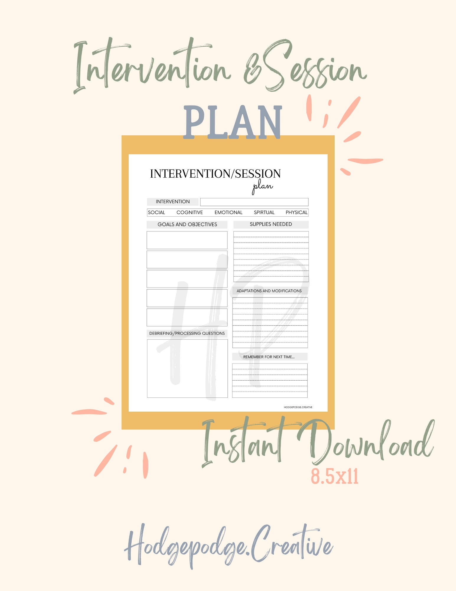 Recreation Therapy Intervention Plan||therapy Intervention Plan ...