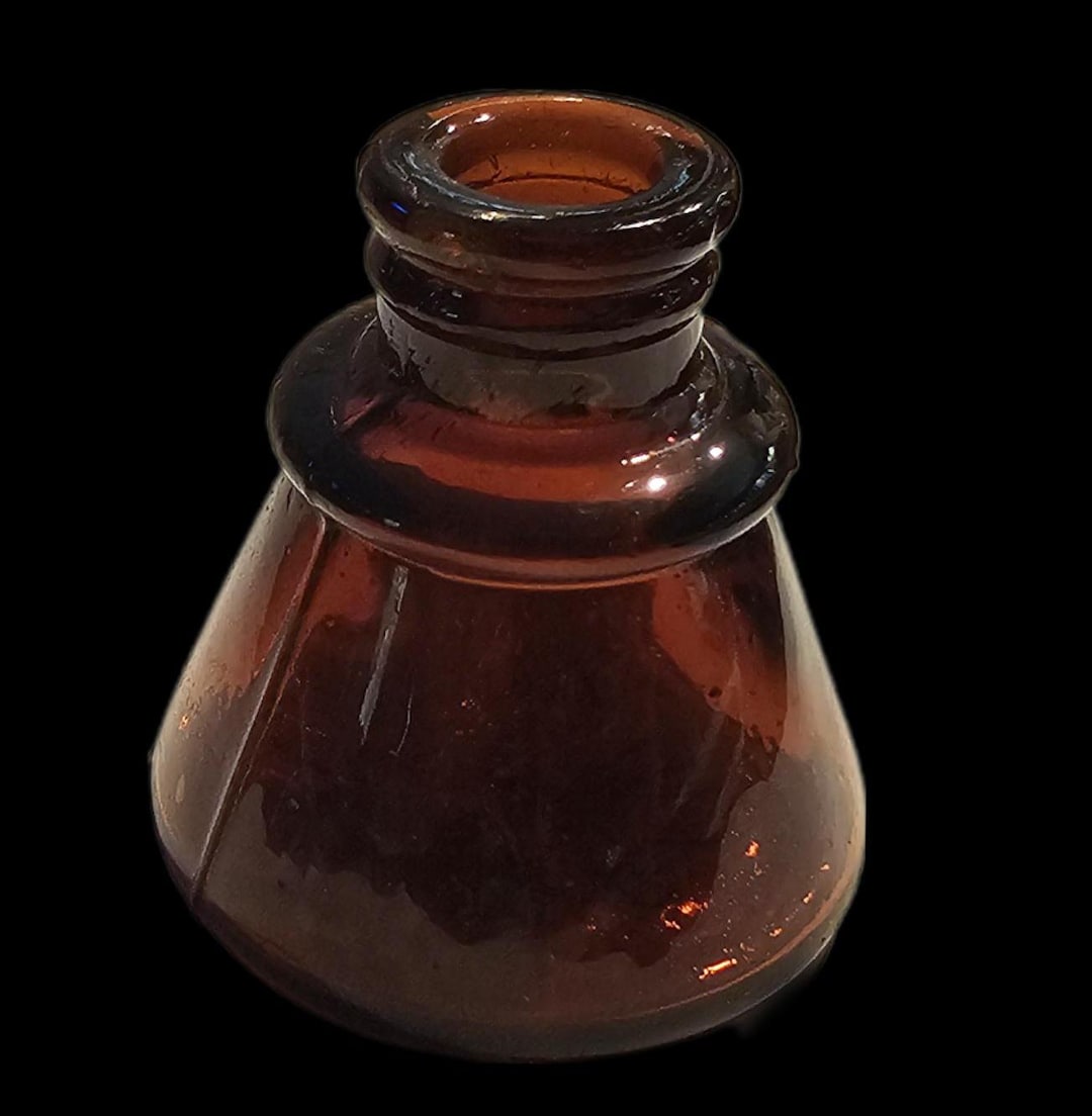 Vintage Sanford's 8 Dark Amber Inkwell - Etsy