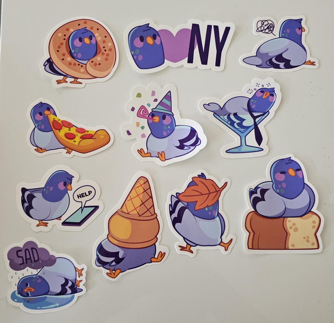 Cute Kawaii New York City Pigeon Stickers - Etsy