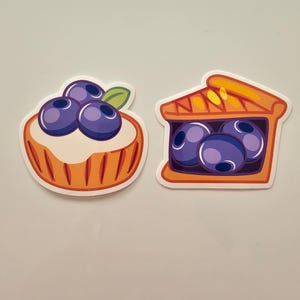 Cute Kawaii Blueberry Cat Bakery Pastry Stickers - Etsy