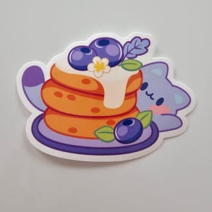 Cute Kawaii Blueberry Cat Bakery Pastry Stickers - Etsy