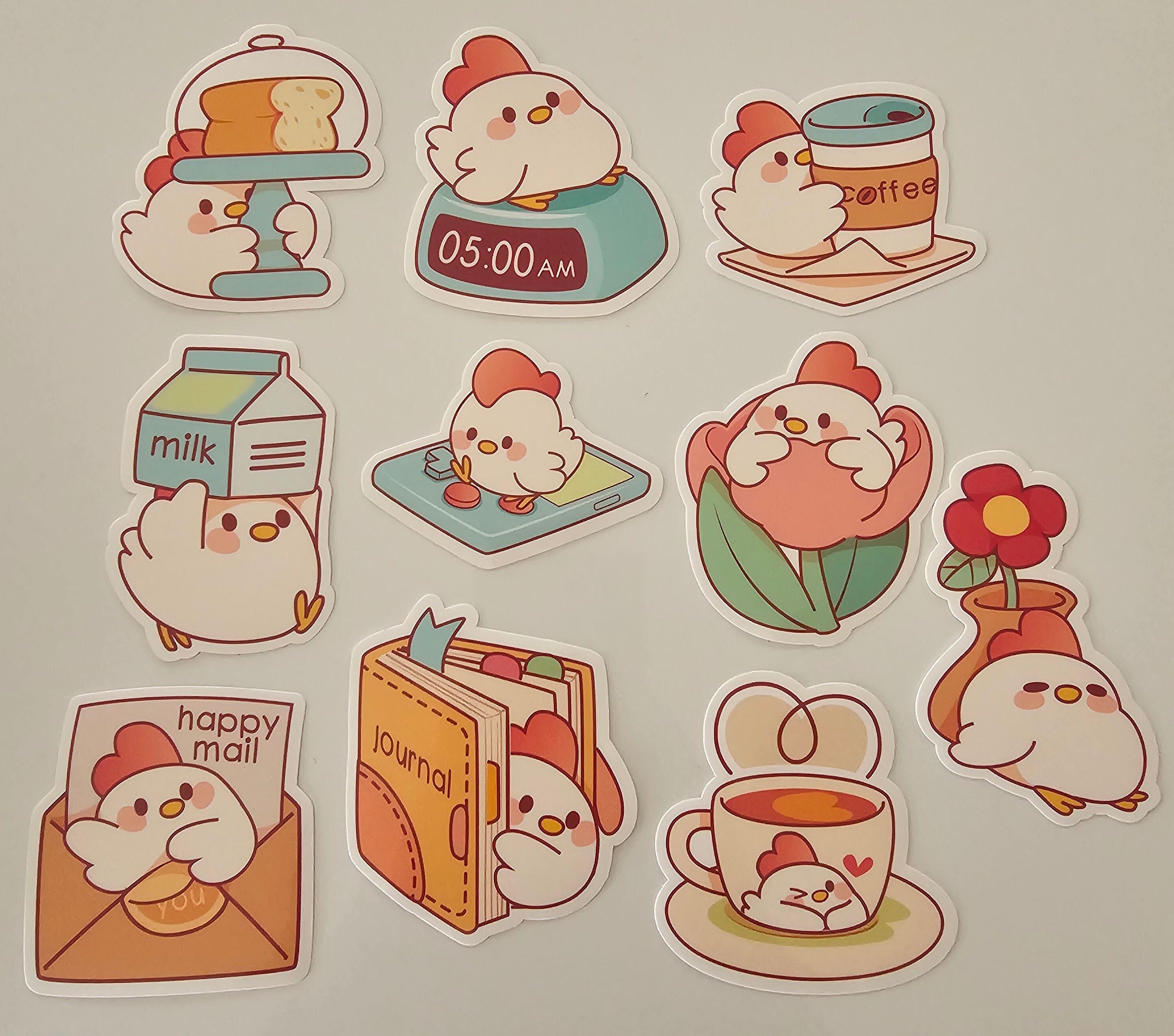 Cute Kawaii Chicken Stickers - Etsy