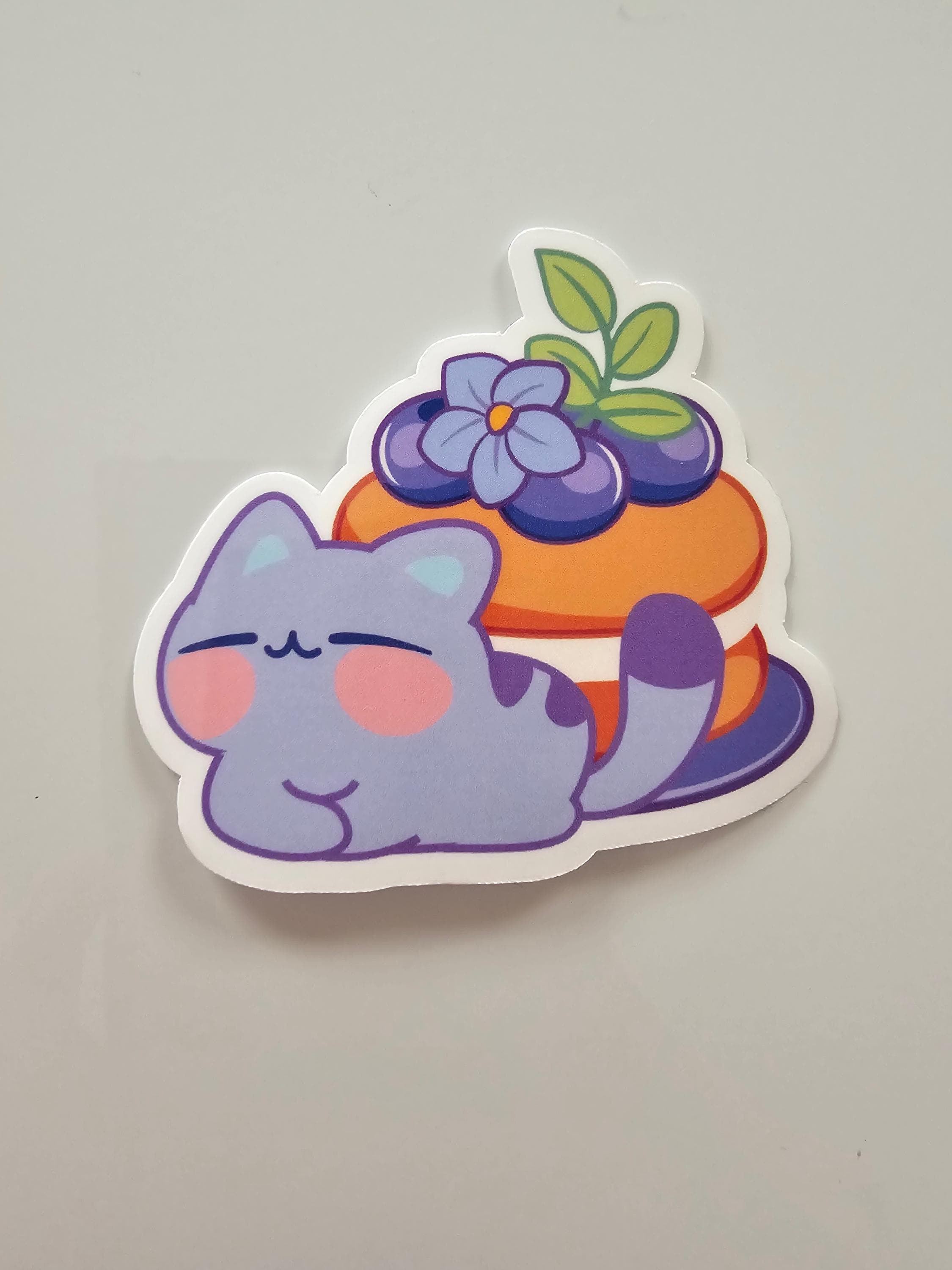 Cute Kawaii Blueberry Cat Bakery Pastry Stickers - Etsy